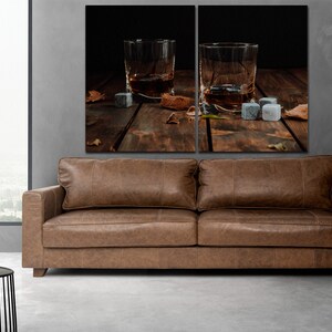 Whiskey Canvas Alcohol Wall Art Whiskey Decor Bourbon Art Bar Decor Man ...