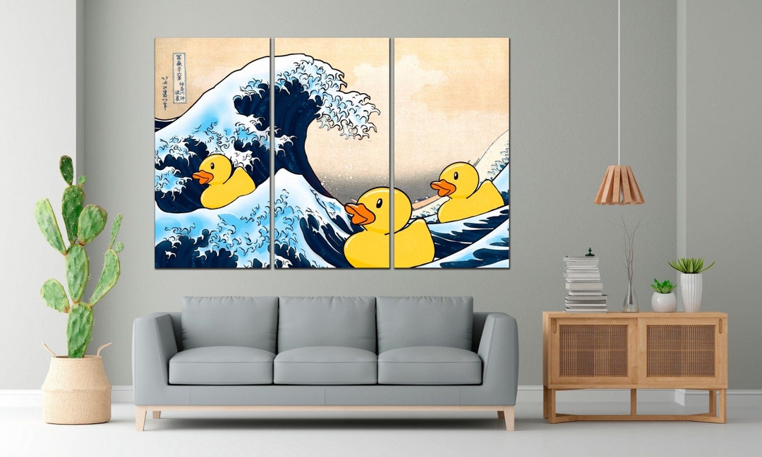 Rubber Ducks Wall Art the Great Wave Print Katsushika Hokusai Art ...