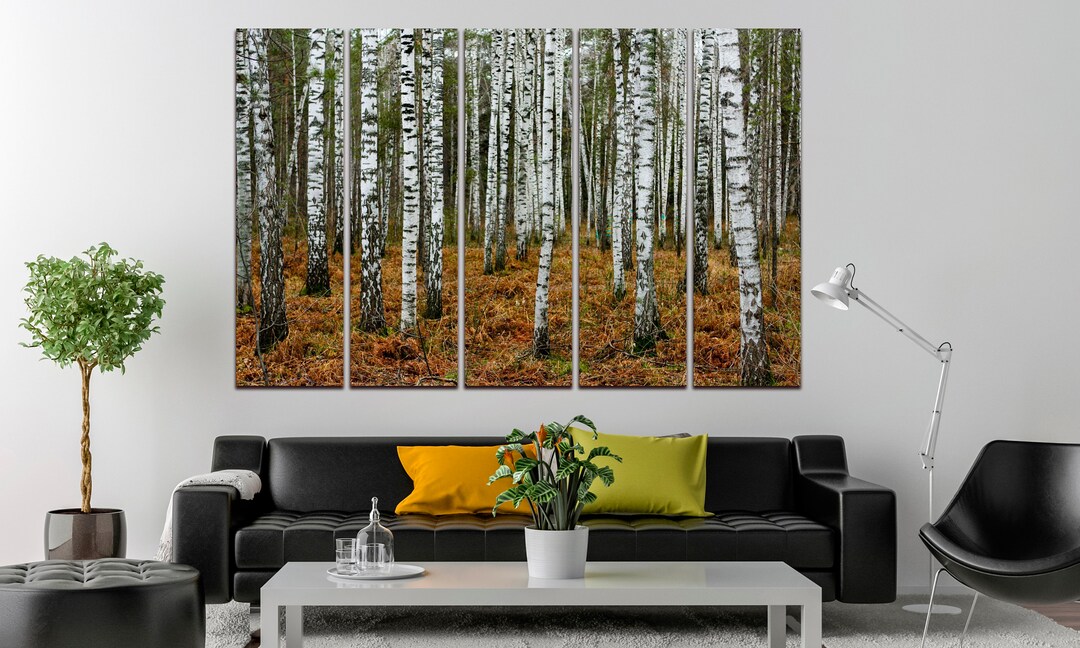 Birch Tree Wall Art Birch Grove Canvas Fall Forest Landscape Wall Decor ...