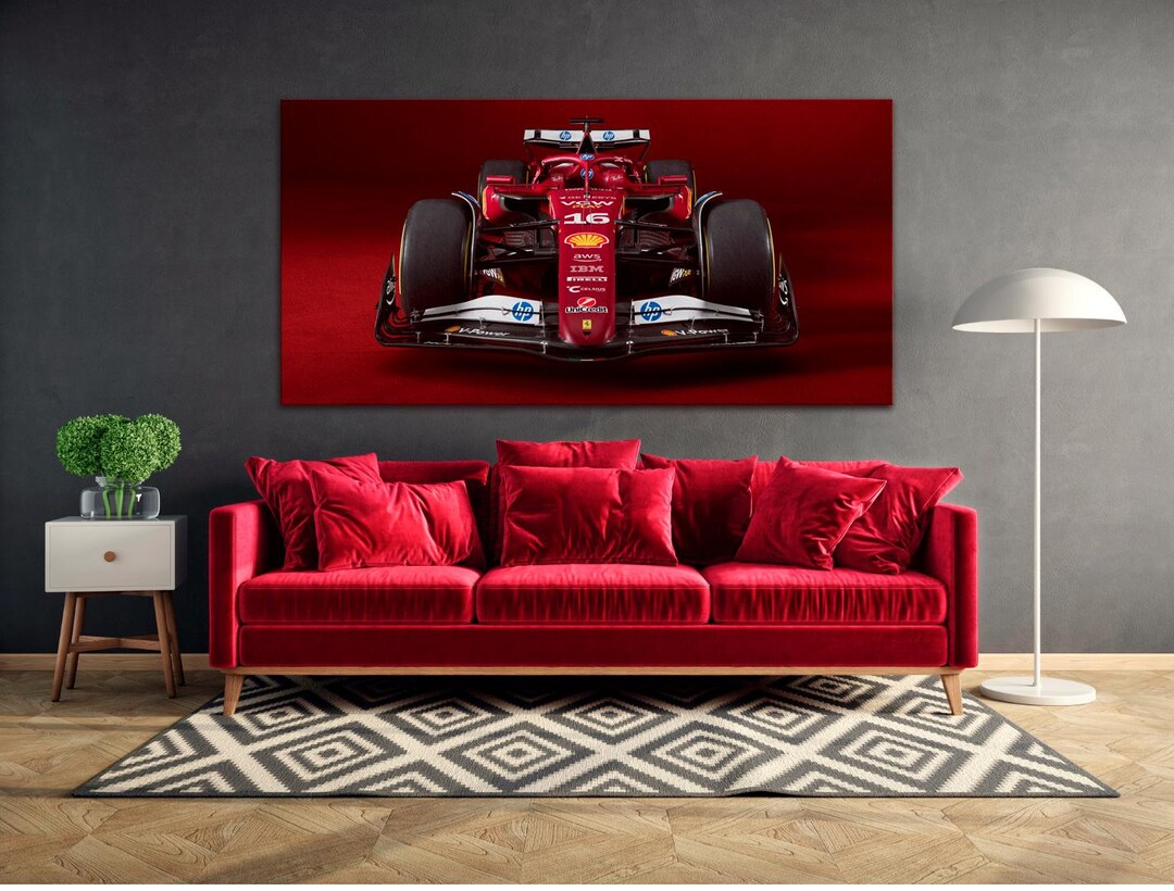 Ferrari 2025 F1 Canvas Wall Art, Formula 1 Car Print, Man Cave Decor - Etsy