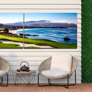 Golf Canvas Pebble Beach Golf Links Wall Decor Coastal Golf Landscape ...