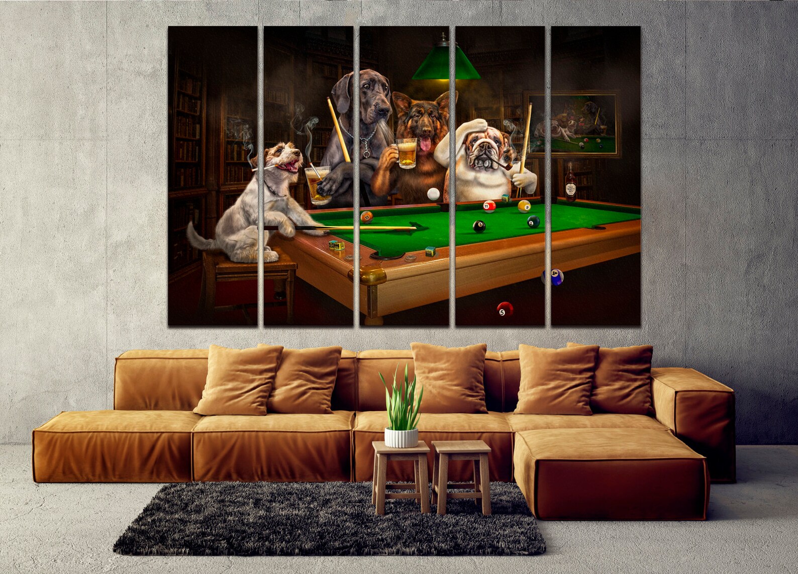 Dogs Playing Pool Canvas Wall Art Dog Home Decor Funny Gifts - Etsy
