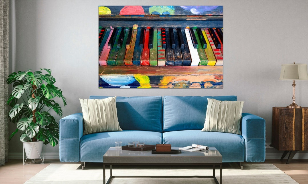 Colorful Piano Wall Art Abstract Vibrant Music Canvas Print Jazz Wall ...
