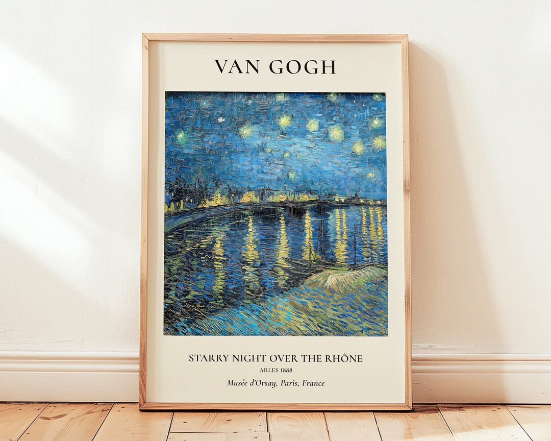 Van Gogh Starry Night Over the Rhone, Wall Art Print, Orsay Museum Wall ...