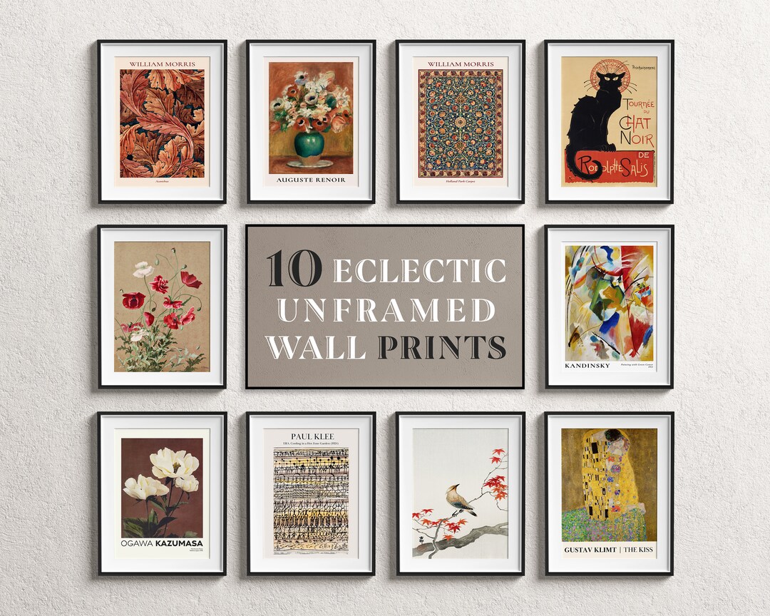 Wall Set of 10 Art Posters by Van Gogh, Klimt, Matisse, Renoir ...