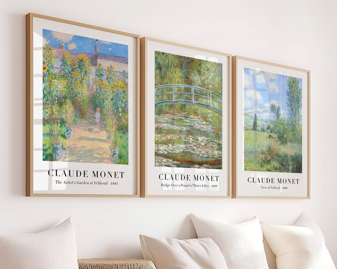 Set of 3 Claude Monet Posters Monet Poster, Monet Exhibition, Monet ...
