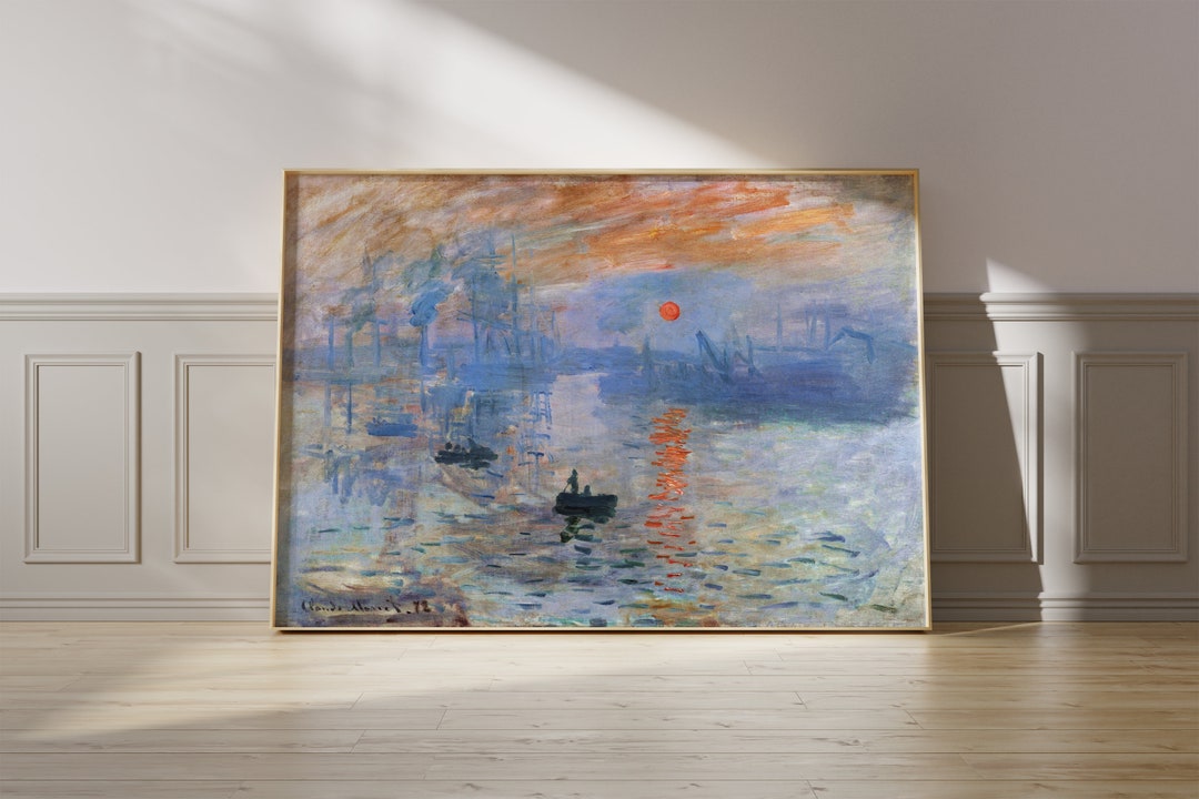 Monet Rising Sun Print, Marine Wall Art, Vintage Nautical Decor, Famous ...