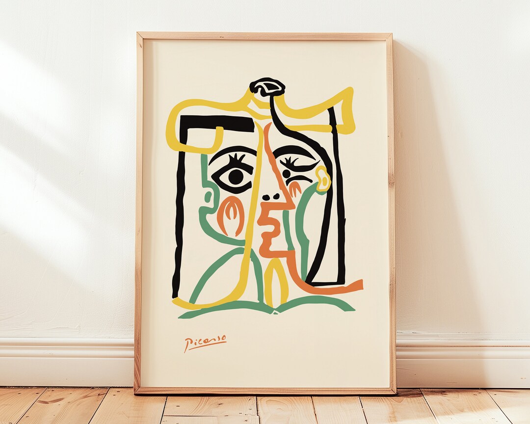 Picasso Face Art Print, Modern Wall Decor, Gift Idea, Colorful Abstract ...