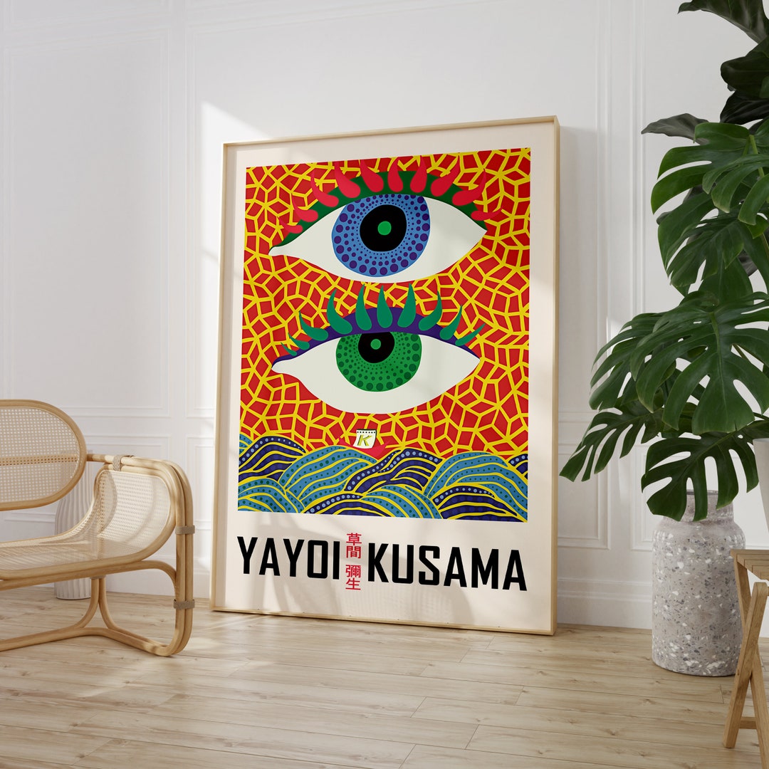 Yayoi Kusama Eyes Art Print, Colorful Wall Decor, Modern Japanese Art ...