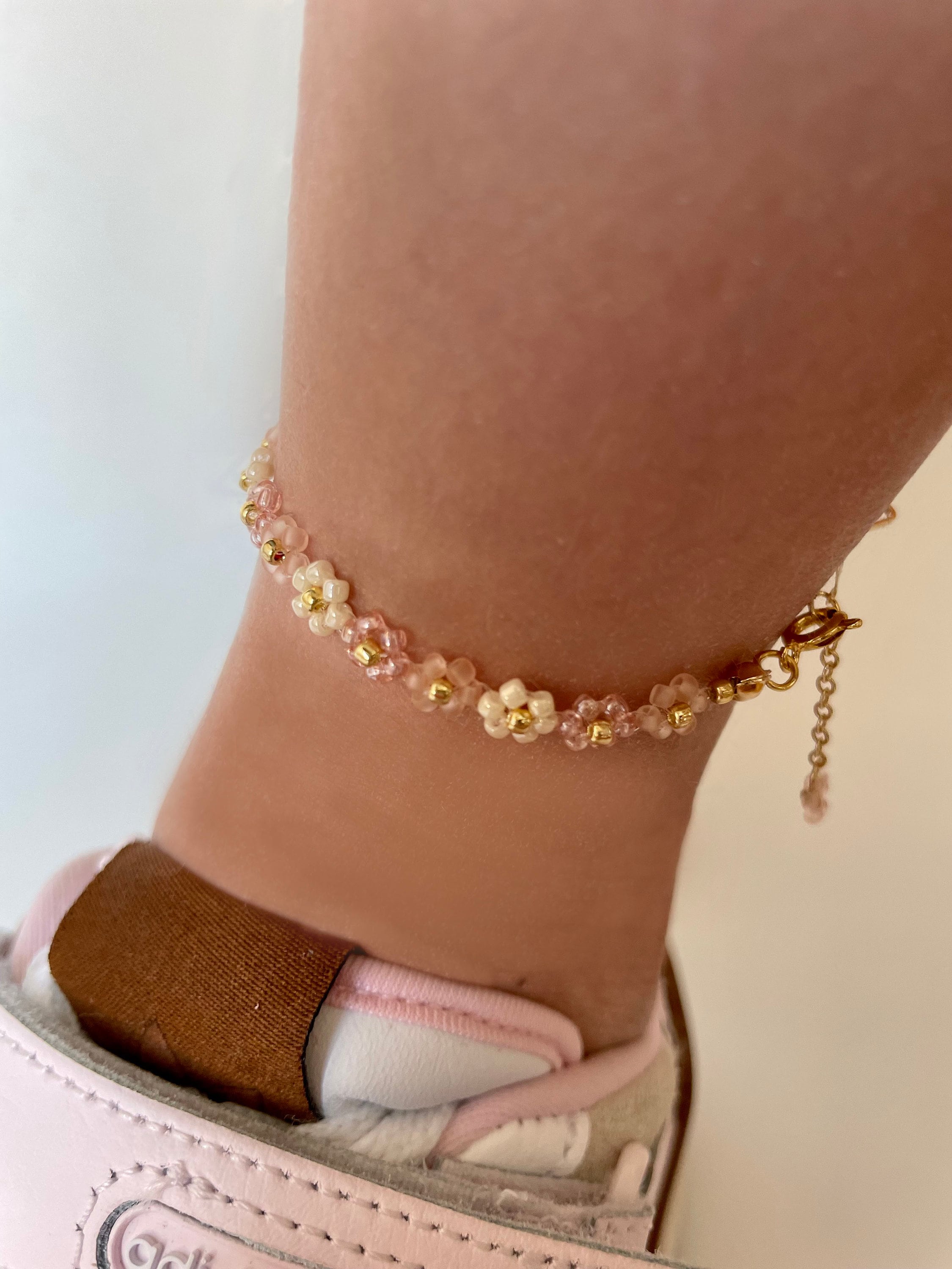 14K Gold Plated Anklet | Beaded Jewelry | Daisy Anklet | Beaded Anklet | Gold Plated Jewelry ...
