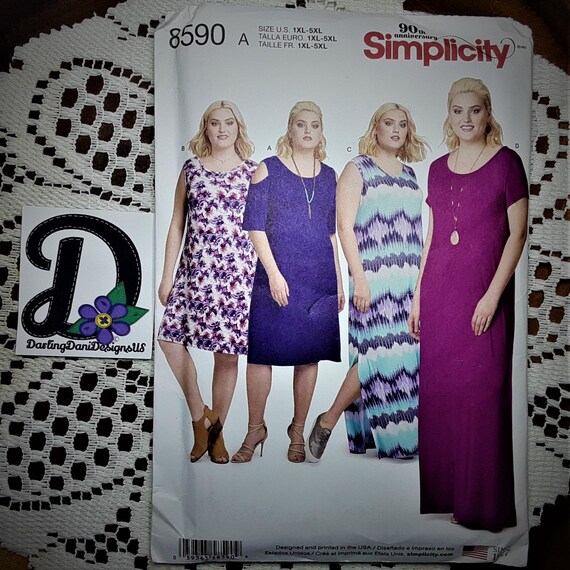 Sewing & Needlecraft Sewing & Fiber Simplicity 8590 dress pattern SIZES 1XL-5XL etna.com.pe