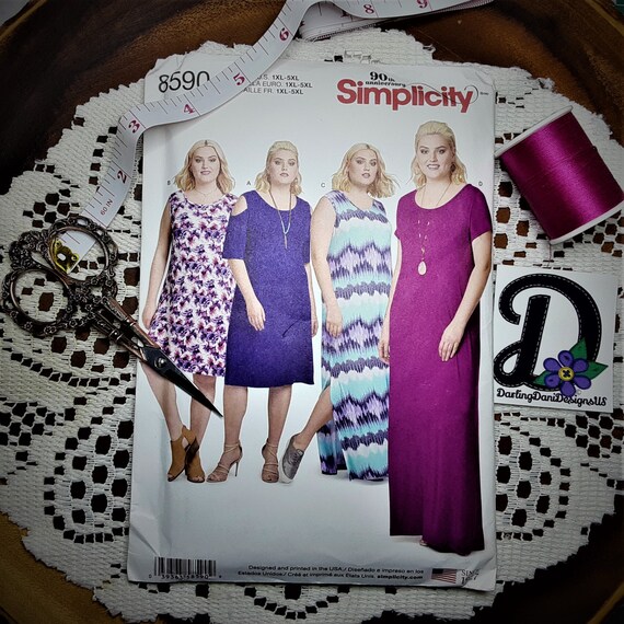 Sewing & Needlecraft Sewing & Fiber Simplicity 8590 dress pattern SIZES 1XL-5XL etna.com.pe