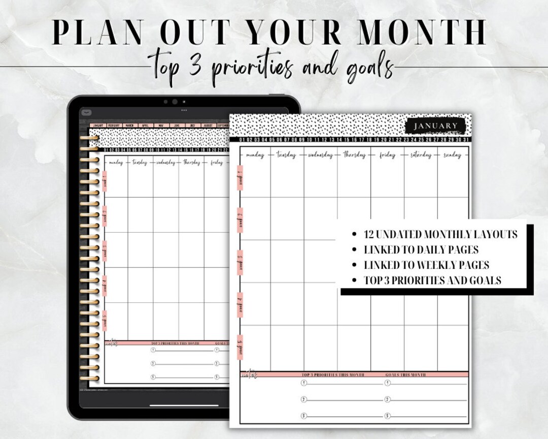 2025 Digital Planner | Goodnotes, Notability, Noteshelf, XODO | Monthly ...