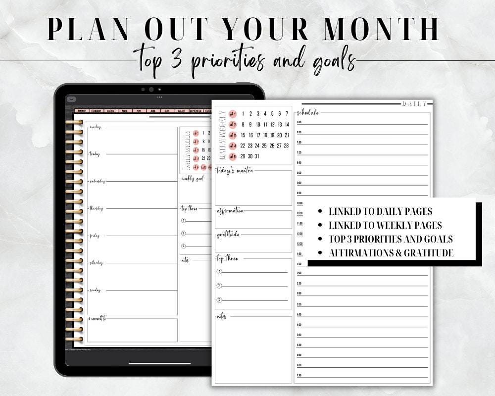 2023 Digital Planner Goodnotes, Notability, Noteshelf, XODO Monthly ...