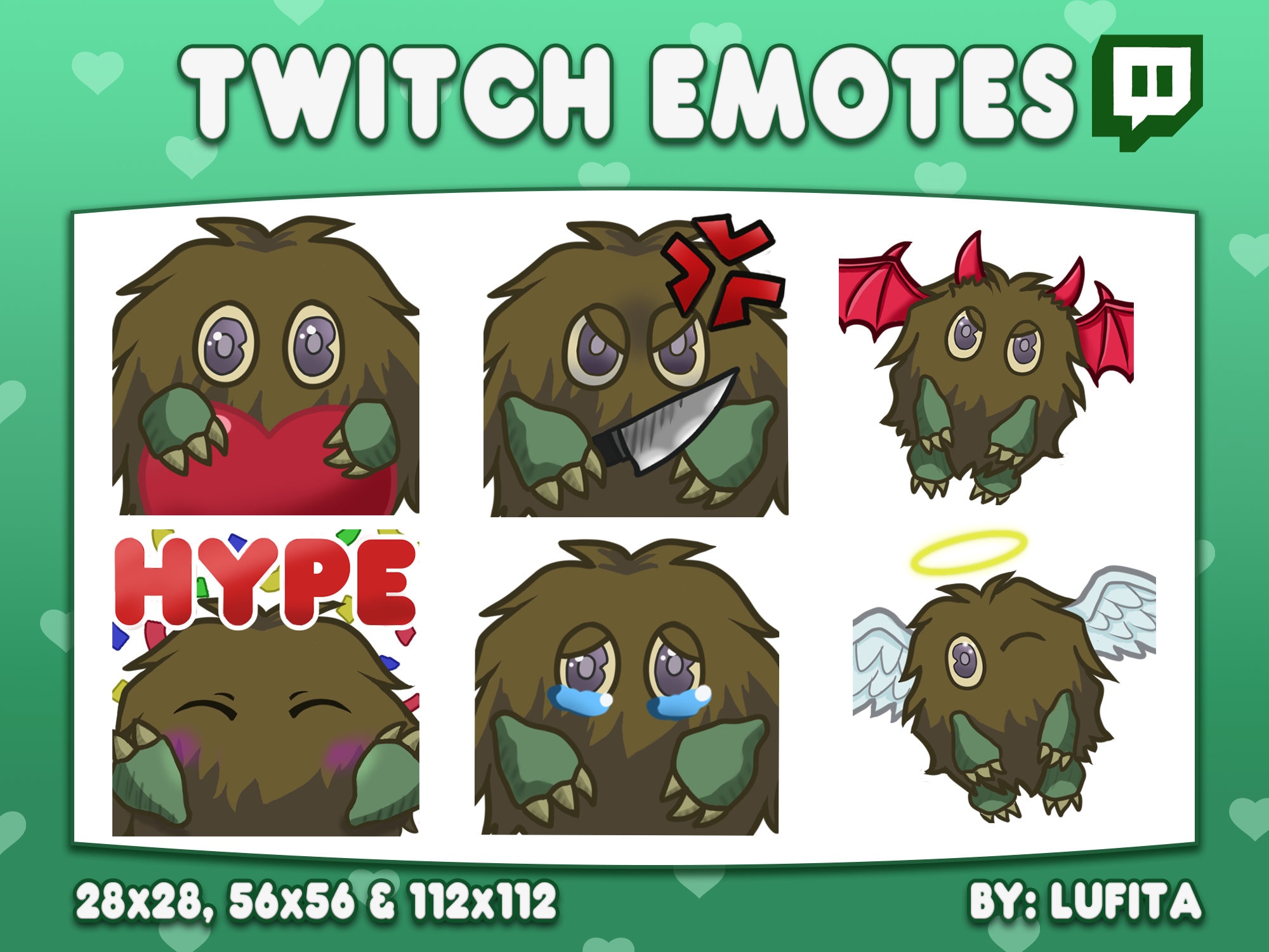 Yu-gi-oh Kuriboh Emotes Love/sad/angry/hype/angel/devil - Etsy
