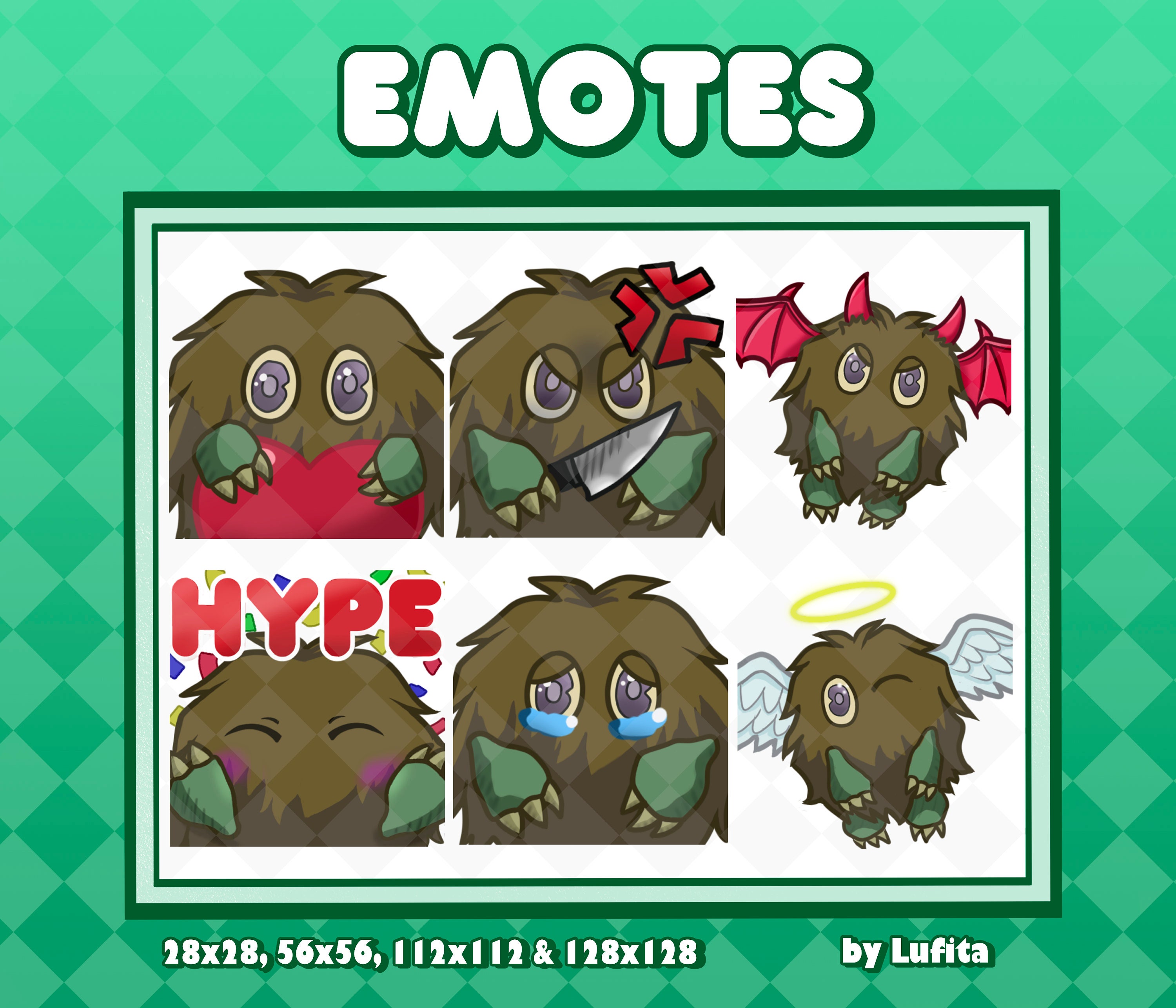 Yu-gi-oh Kuriboh Emotes Love/sad/angry/hype/angel/devil - Etsy
