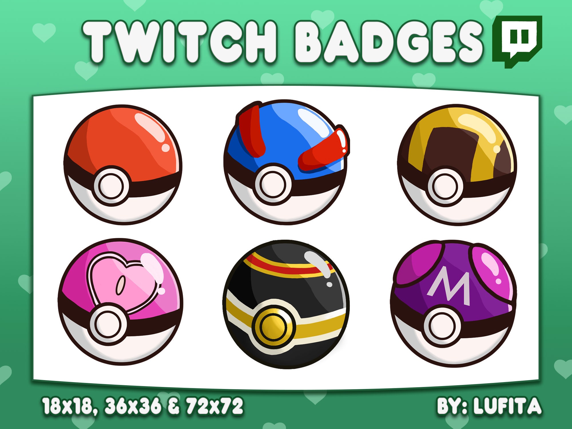 Pokeballs Pokeballs Master Ball Sub / Bit Badges Badges for Twitch ...