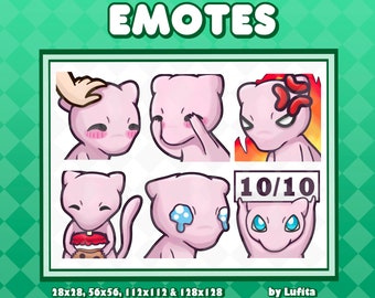 Glowing/ Sparkling MEW Inspired Emote Emote for Twitch/discord/youtube ...