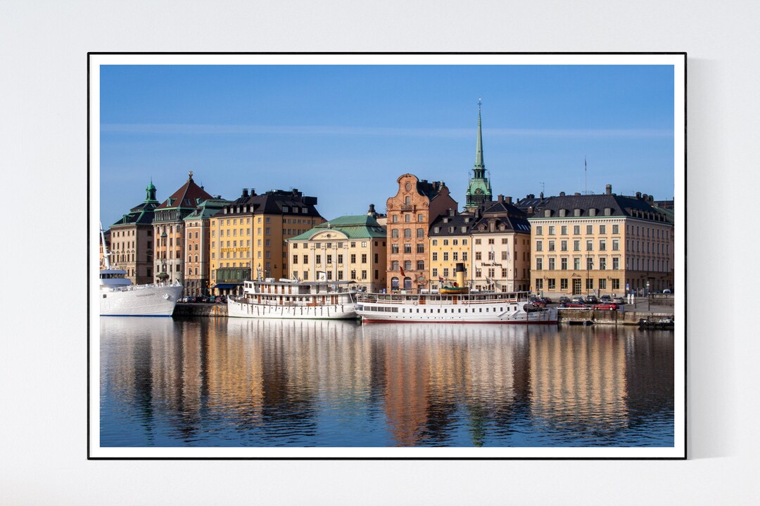Stockholm Sweden Poster Gamla Stan Reflections Urban Photography Wall ...