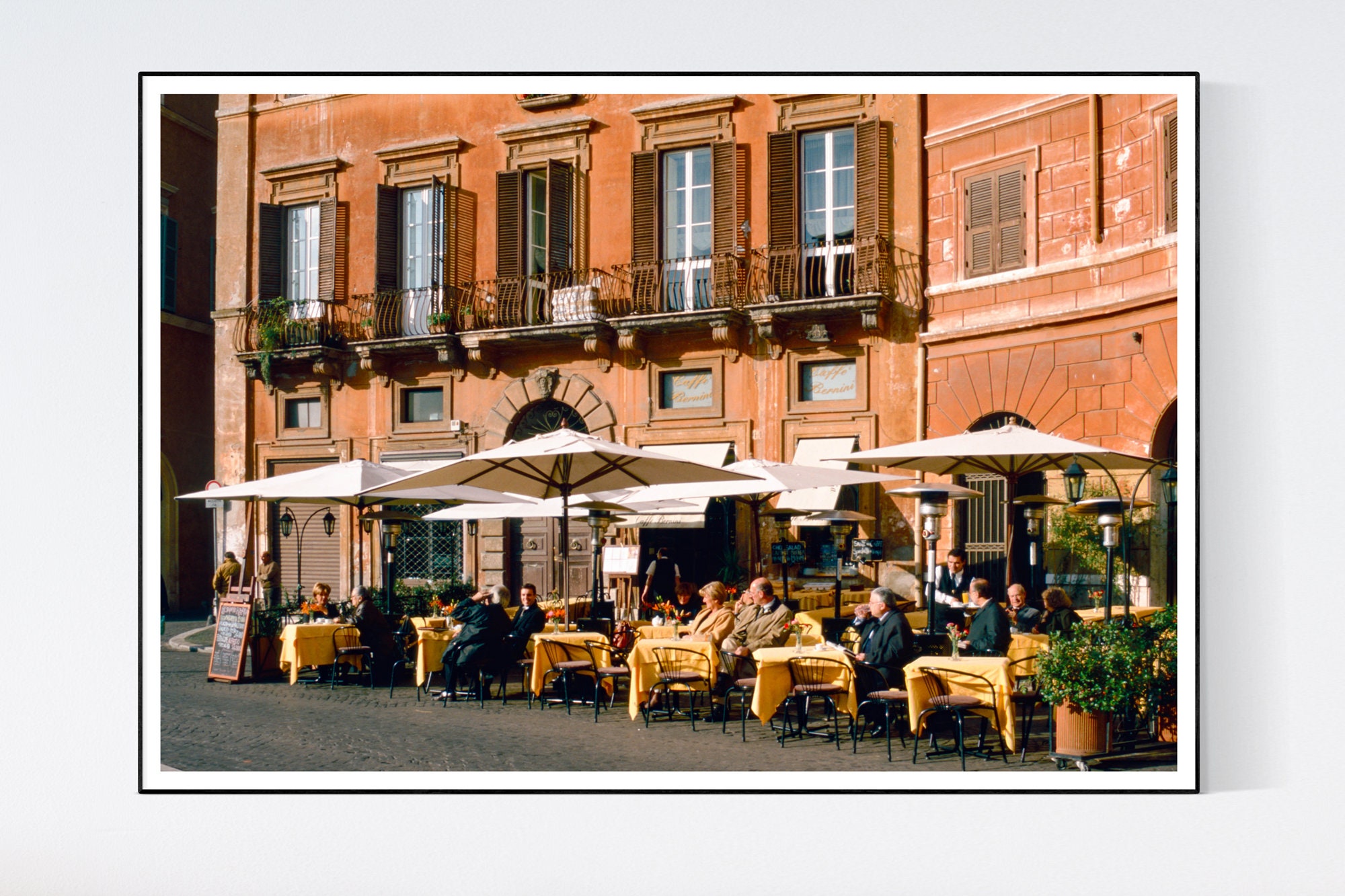 Italy Rome Poster Caffe Bernini on Piazza Navona Street Photography ...