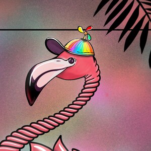 Flamingo art illustration graffiti style by shoker | Etsy