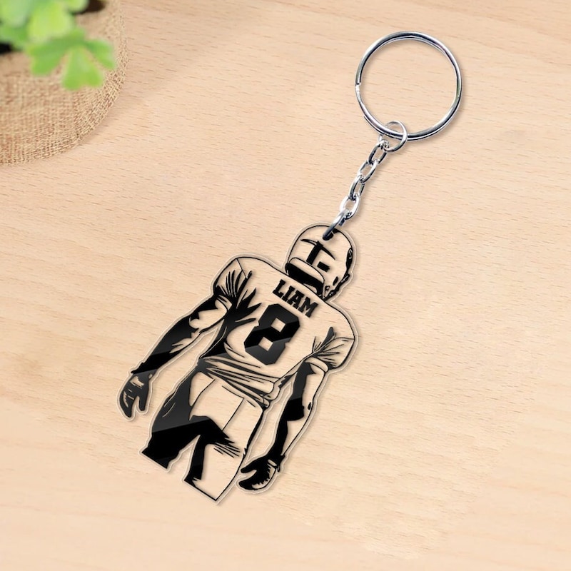 Football Keychain - Etsy