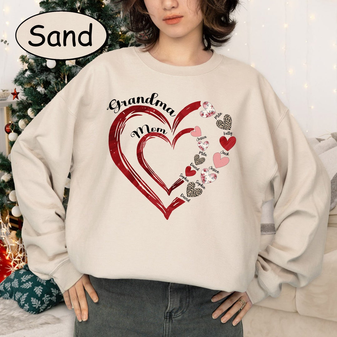 Personalized Grandma Heart Shirt, Grandma Shirt, First Mom Now Grandma ...