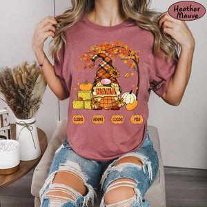 Personalized Fall Nana Shirt, Pumpkin Gnome Nana Shirt, Pumpkin Mimi ...