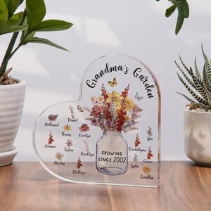 Personalized Grandma Acrylic Plaque, Personalized Nana's Garden Acrylic ...