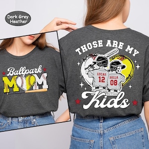 Custom Baseball Softball Mom Shirt, Mothers Day Gift, Ballpark Mama ...