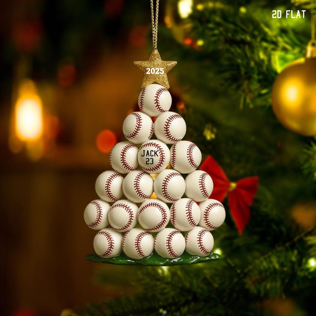 Personalized Baseball Christmas Tree Ornament, Sport Gift - Etsy