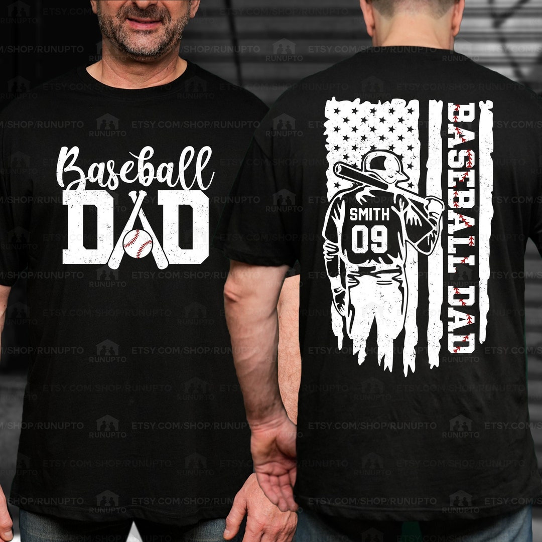 Personalized Baseball Dad Shirt, Custom Name and Number Baseball Dad ...