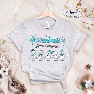 Custom Grandmas Little Snowmen Shirt, Christmas Grandma Snowman Shirt, Custom Nana Mimi Gigi ...