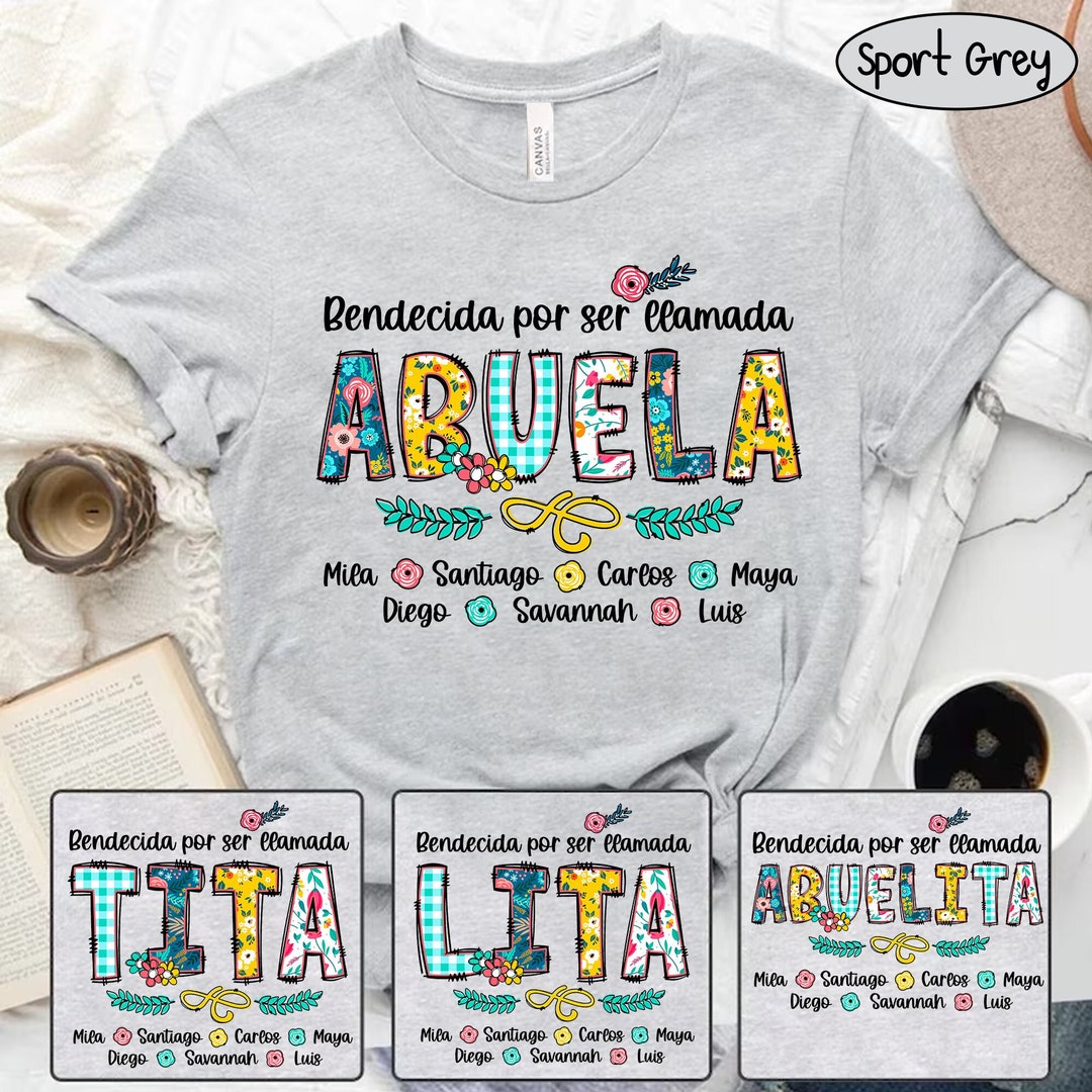 Personalized Mexican Grandma T Shirt, Spanish Grandma, Abuela Tee ...