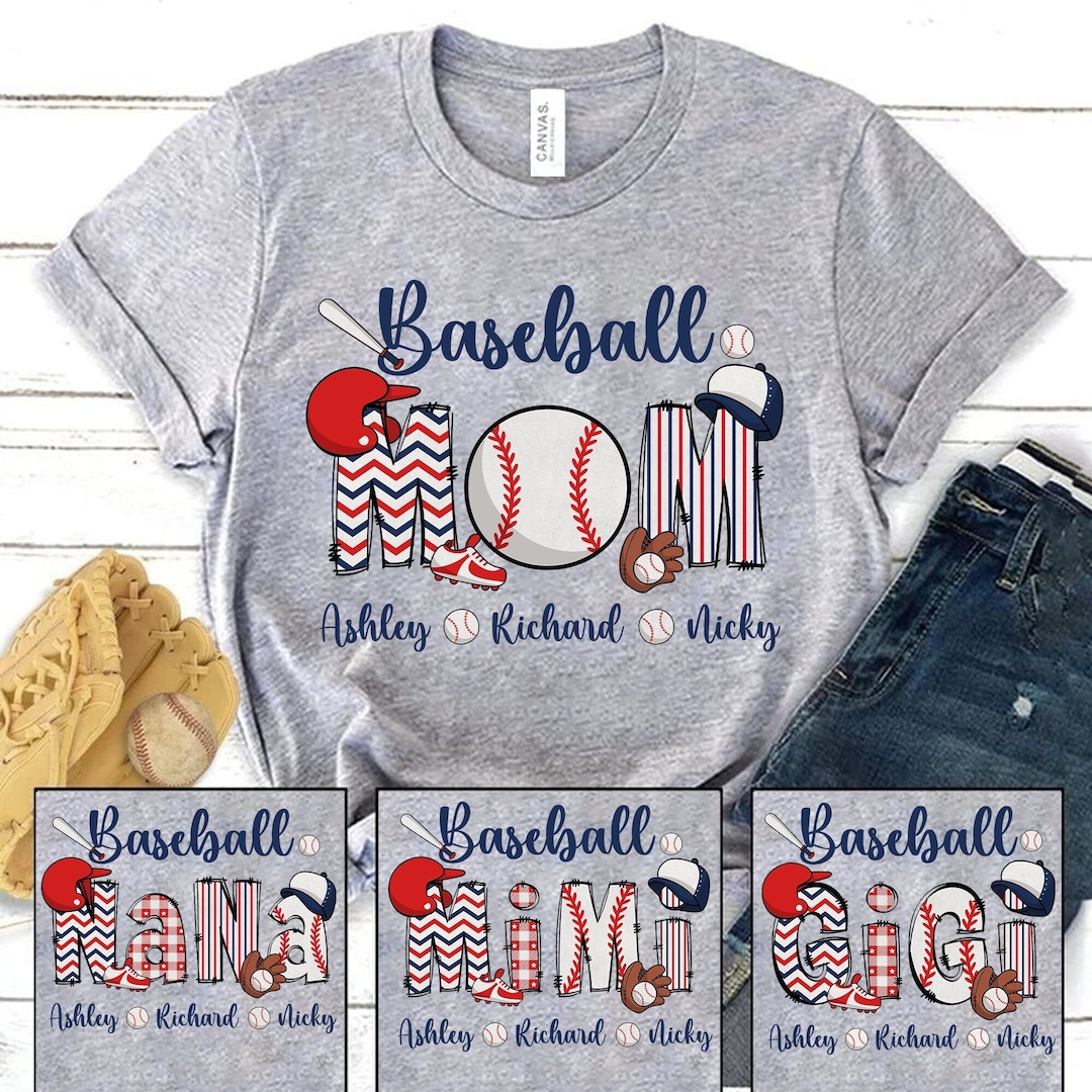 Personalized Baseball Grandma Shirt, Baseball Lovers Grandma Tee ...