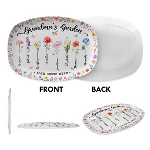 Custom Grandma Platter, Birth Month Flower Plate, Custom Birth Month ...