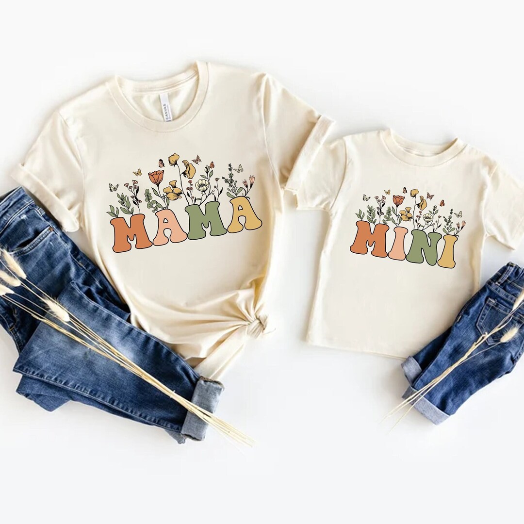 Mama Mini Wildflowers Shirt, Mother and Daughter Outfits, Mama Mini ...
