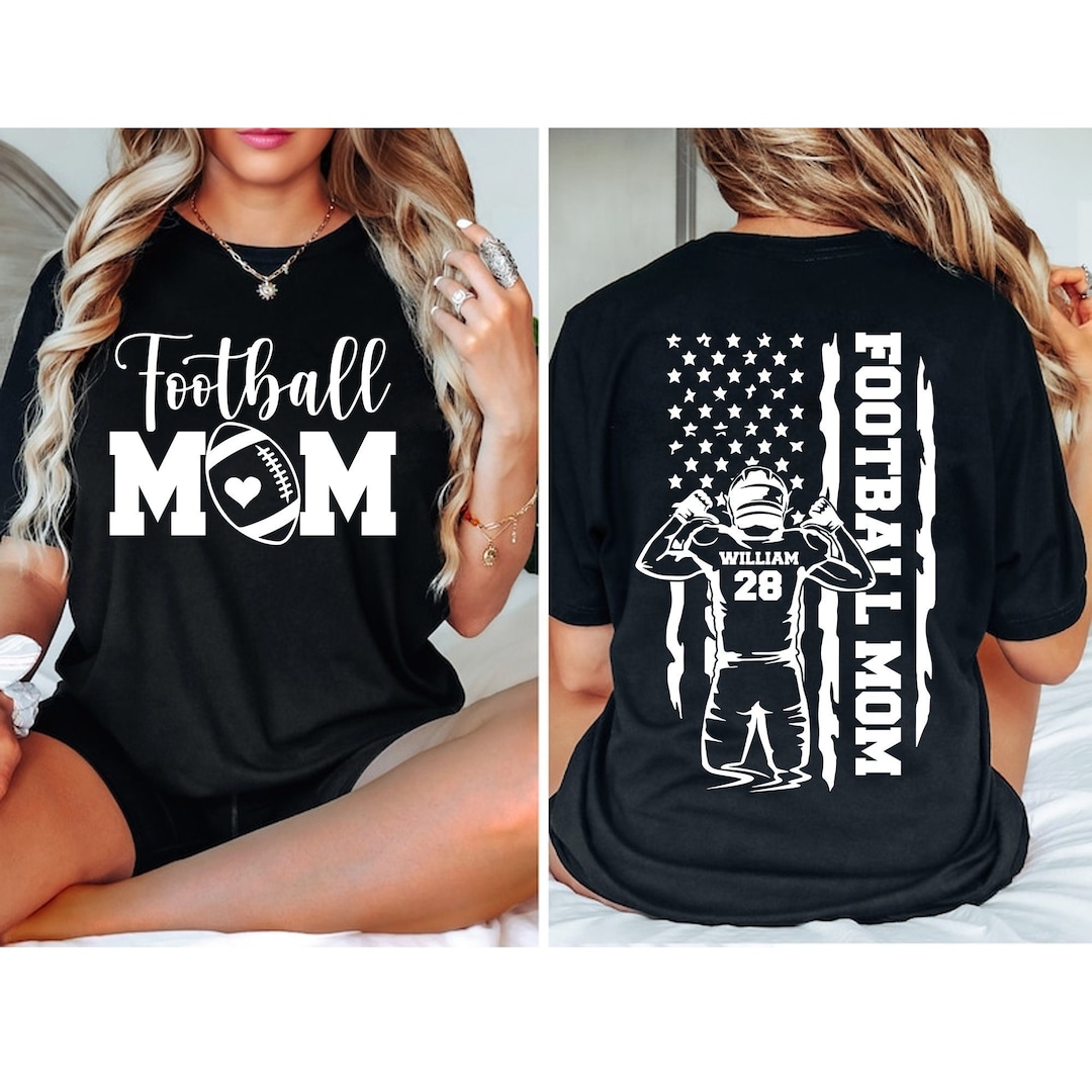 Football Mom Shirt, Custom Football Mom Shirt, Custom Name and Number ...