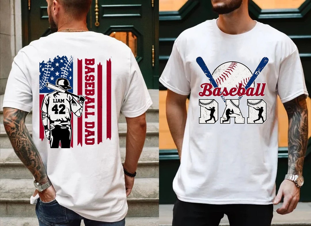 Personalized Baseball Dad Shirt, Custom Name and Number Baseball Dad ...