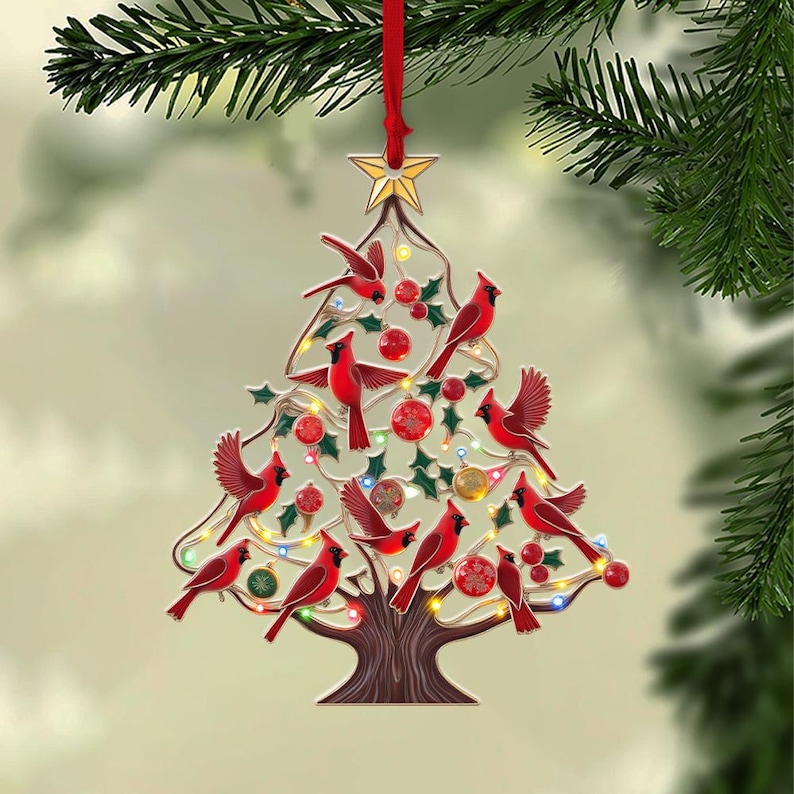 Cardinal Christmas Tree Ornament, Red Bird Cardinal Christmas Tree ...