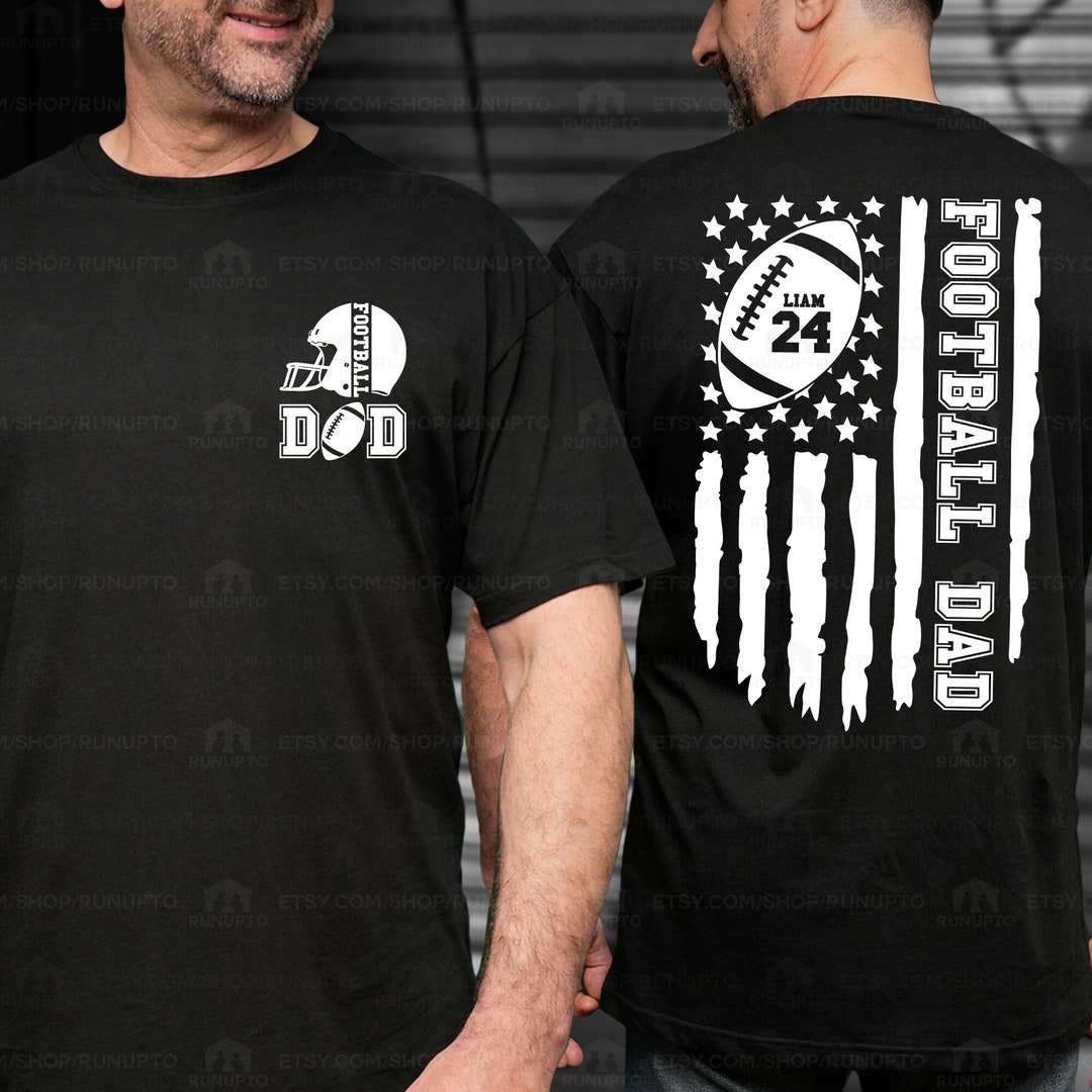 Football Dad Shirt With Kids Name & Number, Football Team Shirt ...