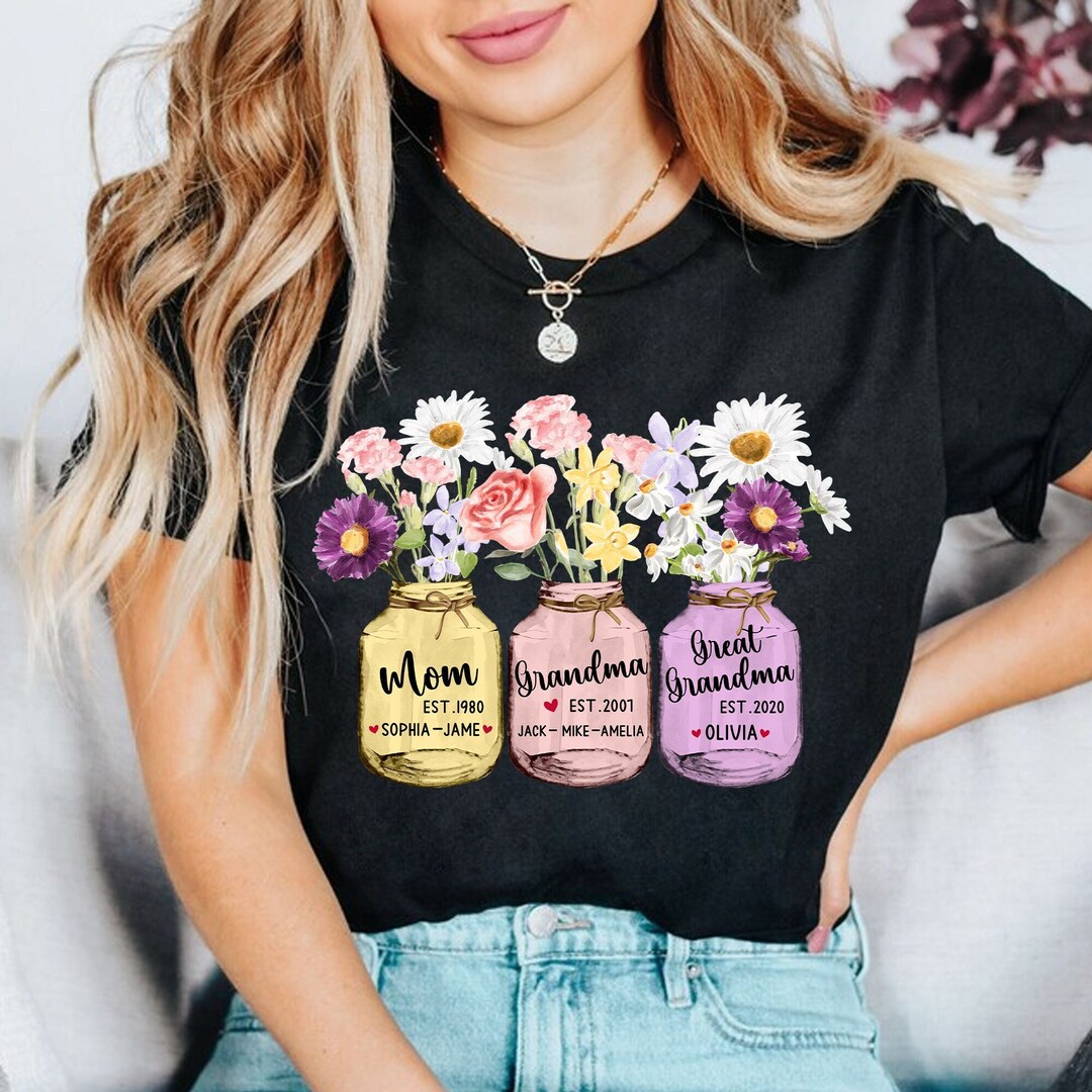 Personalized Great Grandma Shirt, Grandma Shirt With Custom Grandchild ...
