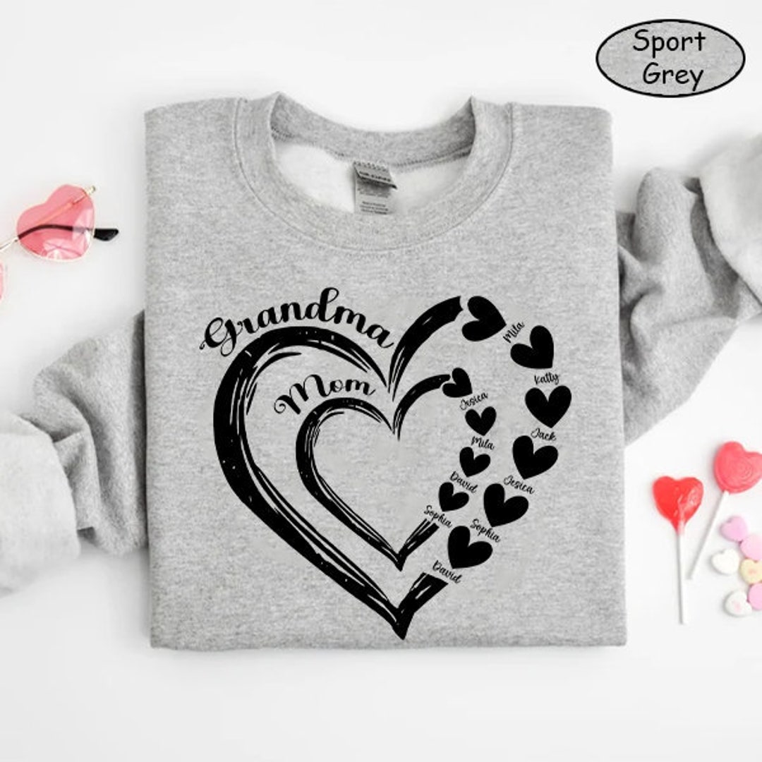 Personalized Grandma Heart Shirt, First Mom Now Grandma Shirt ...