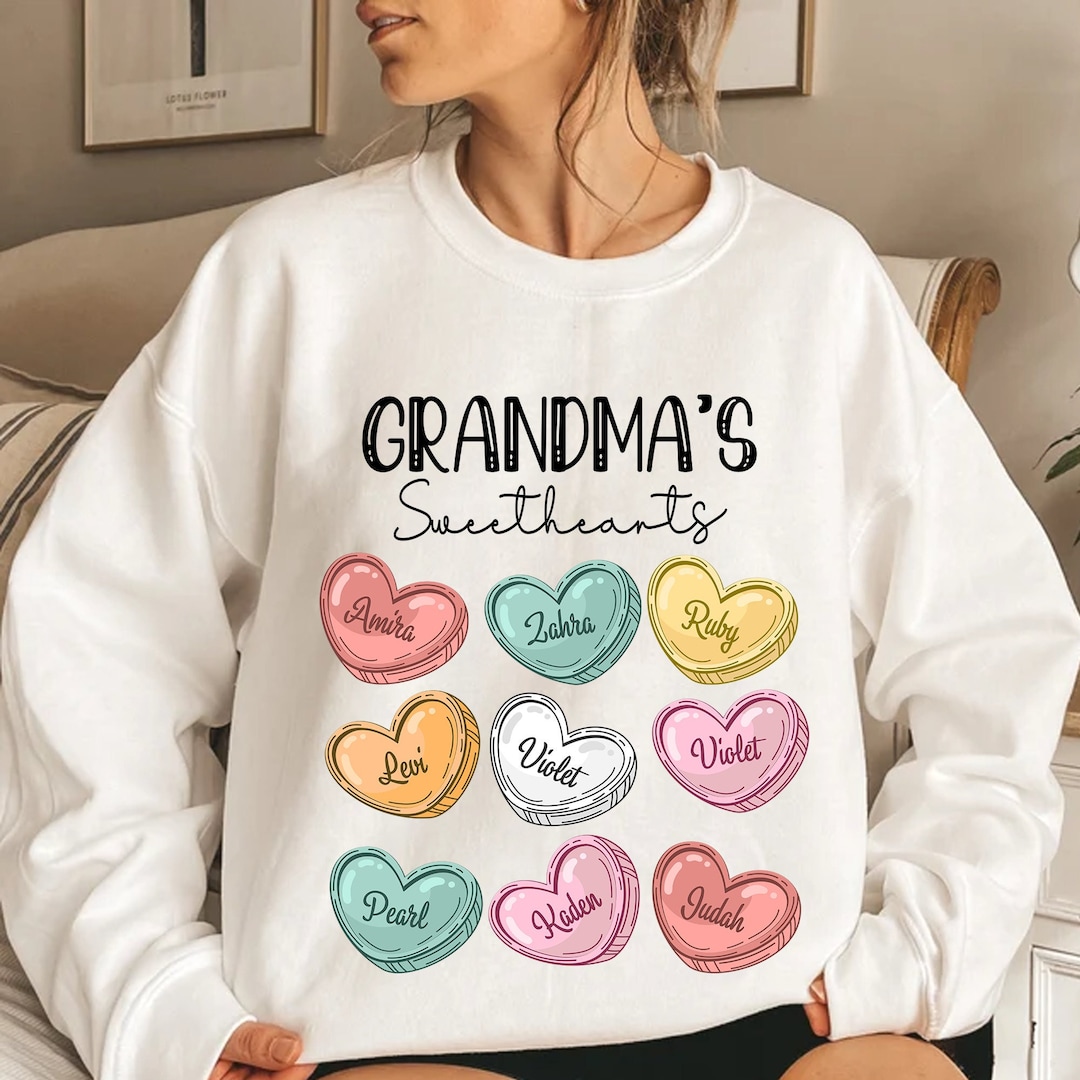 Personalized Grandma Shirt, Grandma's Sweethearts Shirt, Valentine ...