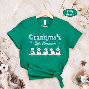Custom Grandmas Little Snowmen Shirt, Christmas Grandma Snowman Shirt, Custom Nana Mimi Gigi ...