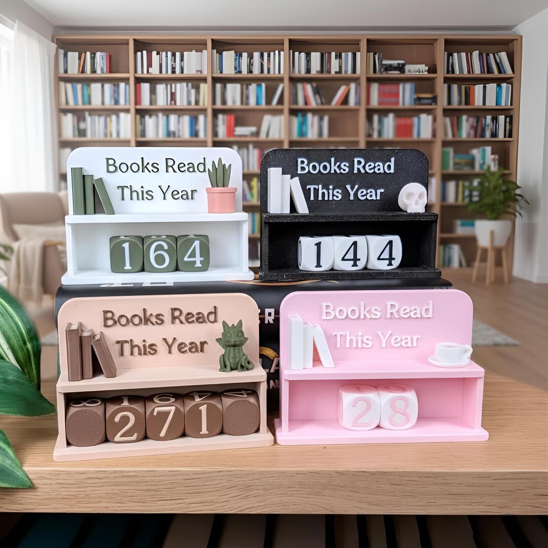 Personalized Books Read Tracker, Vintage Style 3d-printed Book Counter ...