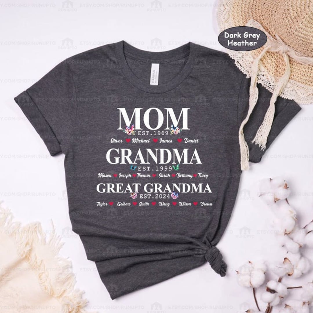 Personalized Great Grandma Shirt, Mom Grandma Great-grandma Shirt ...