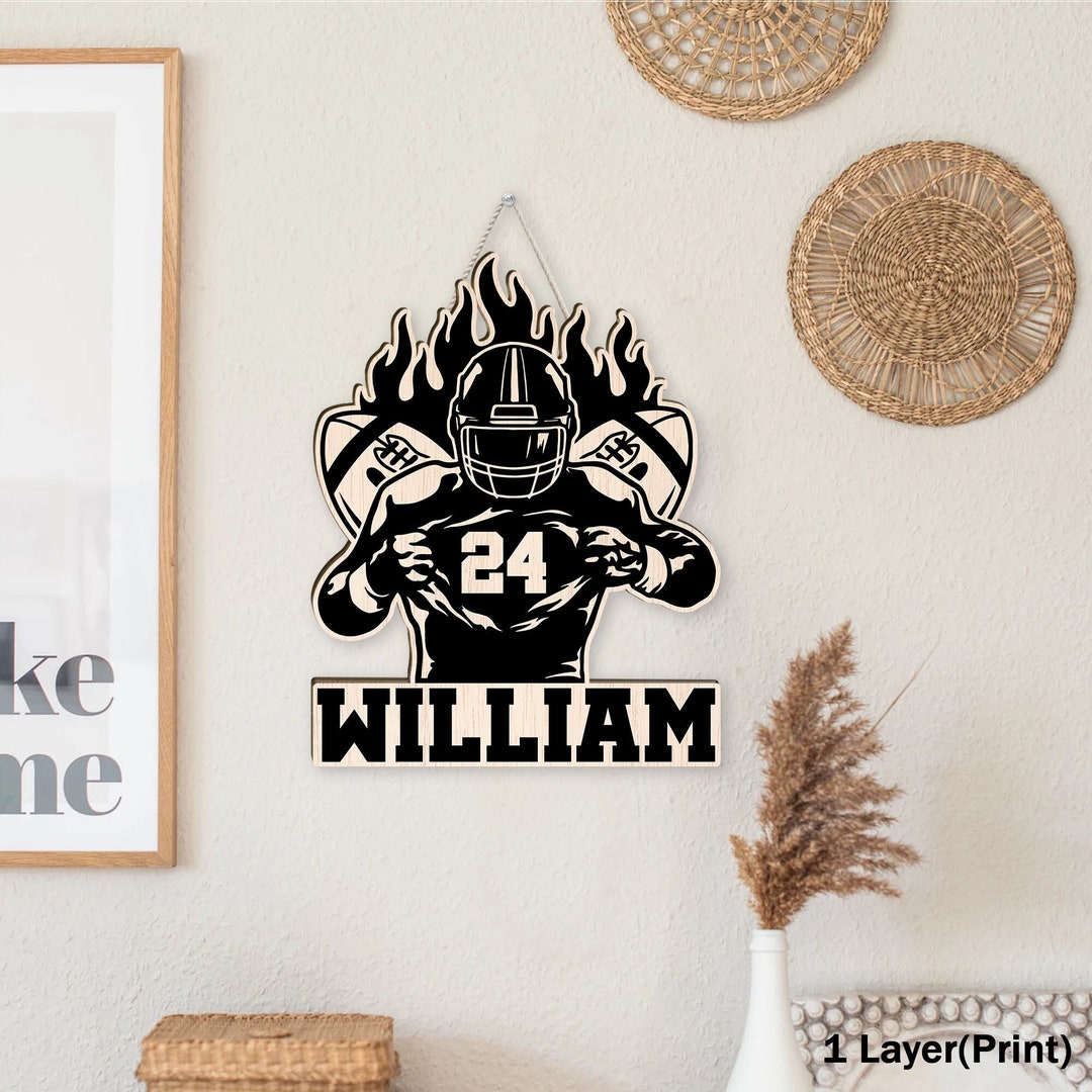 Personalized Football Player Sign, Football Sign, High School Football ...