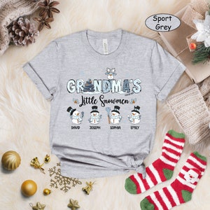 Personalized Nanas Little Snowmen Shirt, Christmas Grandma Snowman Shirt, Custom Nana Mimi Gigi ...
