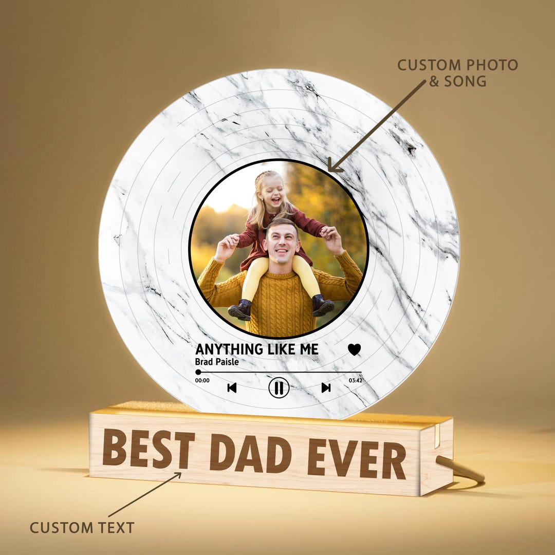 Fathers Day Gift From Daughter, Custom Song Photo Vinyl Record, Best ...